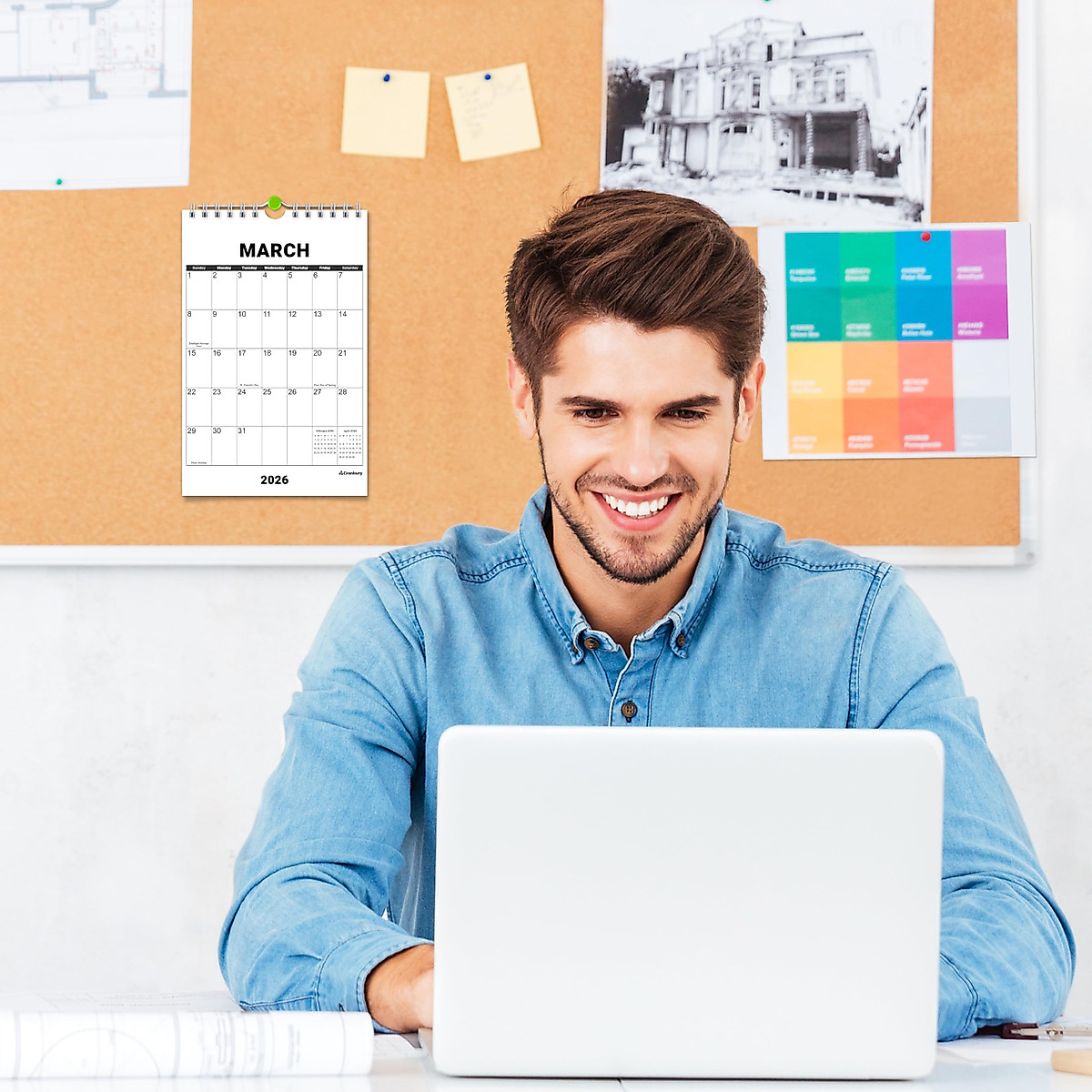 CRANBURY 2023 Small Wall Calendar - (5.5x8.5"), Mini Notepad Calendar, Little Wall Calendar 2023 for Desk, Fridge, or Bulletin Board, Includes Stickers