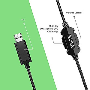 EKSA E1000 Gaming Headset, Computer Headphones with Noise Canceling Mic & RGB Light, Compatible with PC, PS4, PS5, Laptop