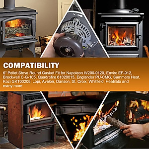 6 "Pellet Stove ​Exhaust Blower Gasket for Combustion Exhaust Fan Blower to Housing Seal, Pellet Stove White Gasket for Heatilator, Breckwell, Quadrafire, Englande Most Pellet Stoves 2100J - 3 Pack