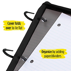 Five Star Flex Hybrid NoteBinder, 1 Inch Ring Binder, Notebook and Binder All-in-One, Black (73412)