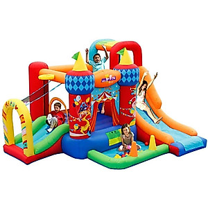 Inflatable Castle and Slide, Children S Playground Indoor Inflatable Toys Outdoor Circus Trampoline Square Playground Colors