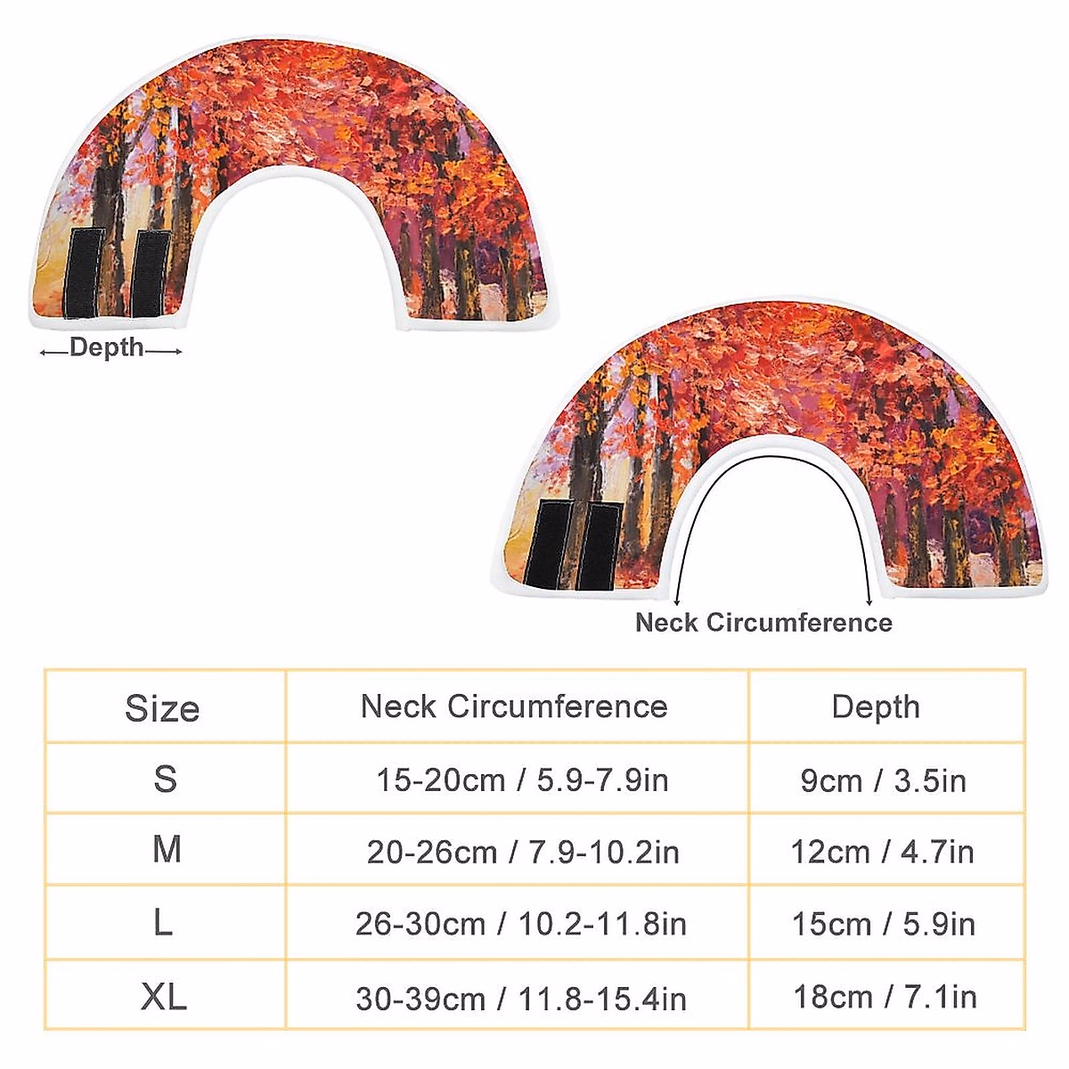 Colorful Autumn Trees Soft Dog Cone Collars Protective Adjustable Cat Recovery Collar to Stop Licking L