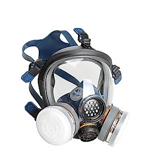 BVGFLR Organic Vapor Full Face Respirator Mask Paint Respirator Pesticide Mask with Double Activated Carbon Air Filter