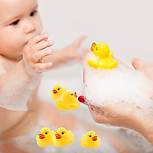 50Pcs Mini Bath Ducks Toys, Rubber Duck Bath Bulk Float Duck Baby Bath Toy for Shower Birthday Party Favors Gift Classroom Summer Beach Pool Party Games