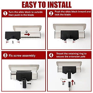 Drywall Skimming Blade Set - Drywall Tools with 12", 22” & 32" Skimming Blades and 35"-81" Extension Handle, Stainless Steel Drywall Knife Set, Extruded Aluminum, High-Impact End Caps