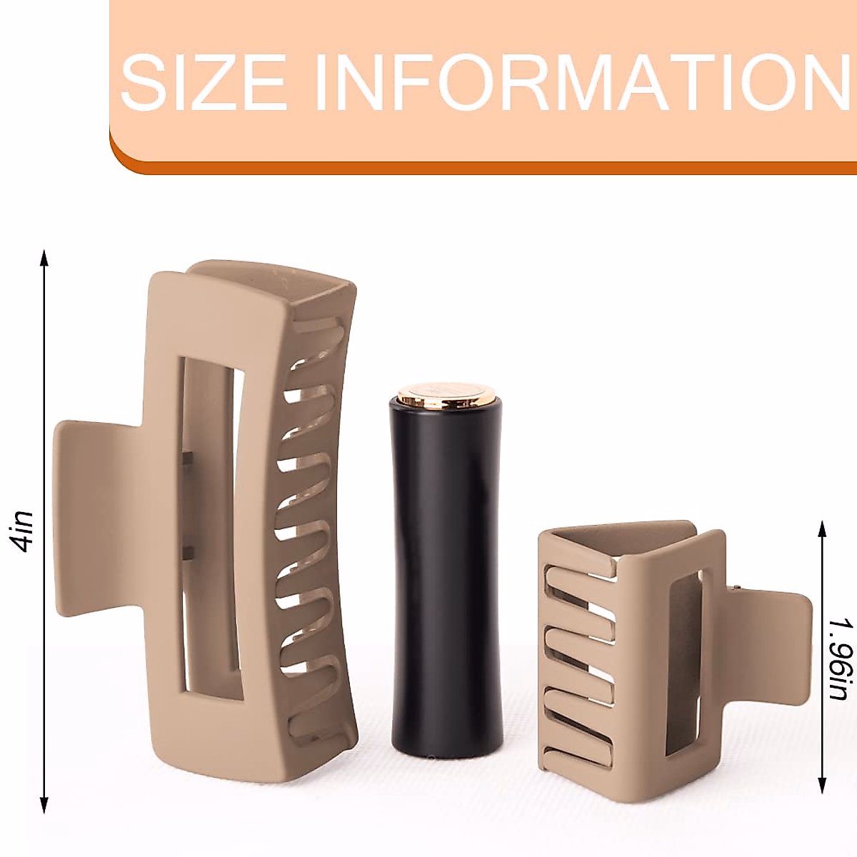 Bmobuo Large Claw Clips 8Pcs & Small Clips 2Pcs for Women, Hair Clips for Thick Hair, Neutral Matte, Non-slip Hair Accessories, Size Fits All, Plastic & Alloy for Ladies and Girls