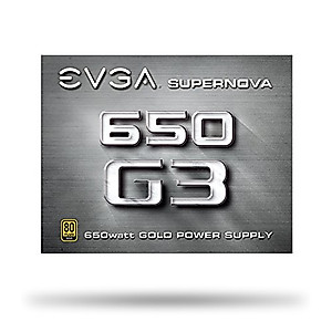 EVGA 220-G3-0650-Y1 SuperNOVA 650 G3, 80 Plus Gold 650W, Fully Modular, Eco Mode with New HDB Fan, 7 Year Warranty, Includes Power ON Self Tester, Compact 150mm Size, Power Supply