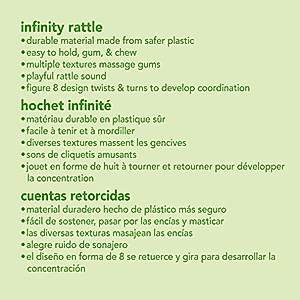 green sprouts Infinity Rattle | Encourages whole learning | Durable material made from safer plastic, Easy to hold & shake, Playful rattle sound