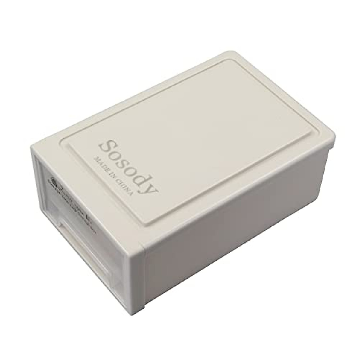 Sosody Plastic Compact Stacking Storage Drawer Unit, 6 Quart, 3 Packs