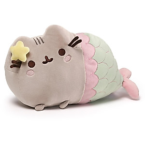 GUND Pusheen Mermaid Plush, Stuffed Animal for Ages 8 and Up, Green/Pink, 12”