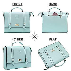 Laptop Briefcase for Women,15.6 Inch Work Tote Bag Trendy Computer Bag Business College Satchel Purse with Professional Protection Padded Compartment for Work School Travel,Mint