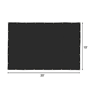 Agfabric 40% Sunblock 10x20ft Shade Cloth with Grommets for Garden Patio, Black
