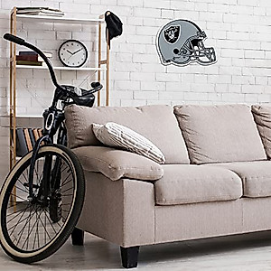 Rico Industries NFL Football Las Vegas Raiders Helmet Shape Cut Pennant - Home and Living Room Décor - Soft Felt EZ to Hang