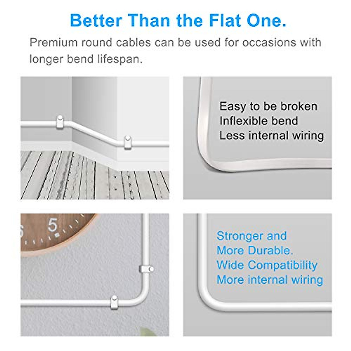 FASTSNAIL 16.4FT Power Extension Cable for WyzeCam/WyzeCam V3/ WyzeCam Pan/Wyze Cam Pan V2/ KasaCam/NestCam Indoor/Yi Cam,USB to Micro USB Charging and Data Sync Cord 2 Pack