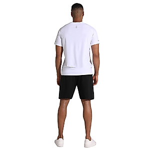 Men's Lounge Shorts with Deep Pockets Loose-fit Cotton Jersey Shorts for Running,Workout,Training, Basketball (605 Black, X-Large)