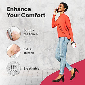 Eedor No Show Socks Womens - 6 Pairs Thin No Show Socks for Women - Non Slip Flat Boat Line Low Cut Socks White Medium (7-8)