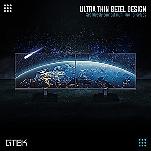 GTEK 24 Inch 75Hz Computer Monitor Frameless, FHD 1080p LED Display, Office Professional Business LCD Screen, HDMI VGA, Refresh Rate, VESA Mountable - F2407V-D03