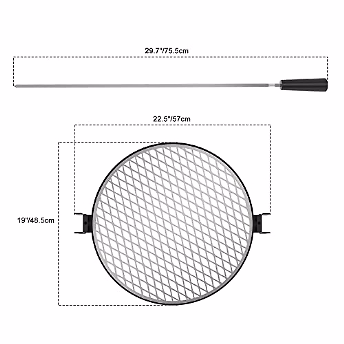 only fire Santa-Maria Style Rotisserie Rotating System for Solo Stove Bonfire 19.5" Smokeless Fire Pit - Global Patent