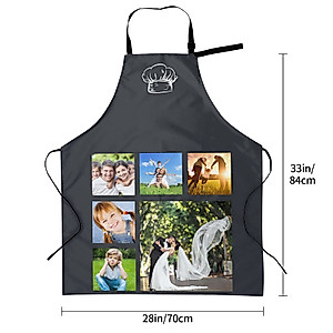 ROAWXKU Custom apron Personalized kitchen aprons for men women cute,BBQ cooking Chef Knives,Add your photo/text Unisex gift Black