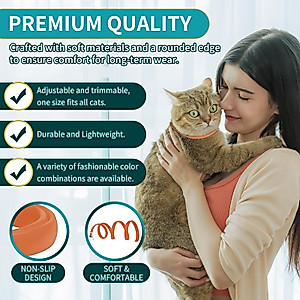 4 Pack Flea Collar for Cats, Cat Flea and Tick Collar 8 Months Cat Flea Collar Treatment Prevention, Adjustable Waterproof Cat Flea Collar Kitten Natural Tick and Flea Collar for Cat (Oragne&Green)