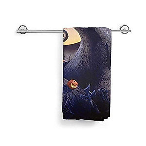 MSGUIDE The Nightmare Before Christmas Hand Towels Ultra Soft Highly Absorbent Bathroom Towel Multipurpose Thin Kitchen Dish Guest Towel for Hotel, Gym and Spa Christmas Decor (27.5" x 15.7")