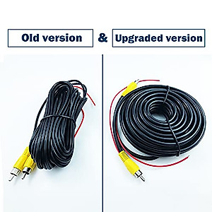 Collyon Upgraded Version Thickened 50FTRCA Video Cable, RCA Male to Male Plug Car Reverse Reversing Rear View Parking Backup Camera Video Audio Extension Cable with Detection Trigger Wire