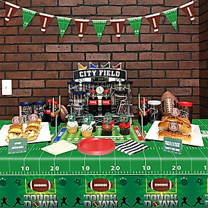 4 Pack Football Tablecloth PE Football Birthday Table Cover Football Theme Party Disposable Tablecloth Touchdown Table Cover Game Day Table Cloth Tailgate Decor Football Party Decorations 86 x 51 Inch