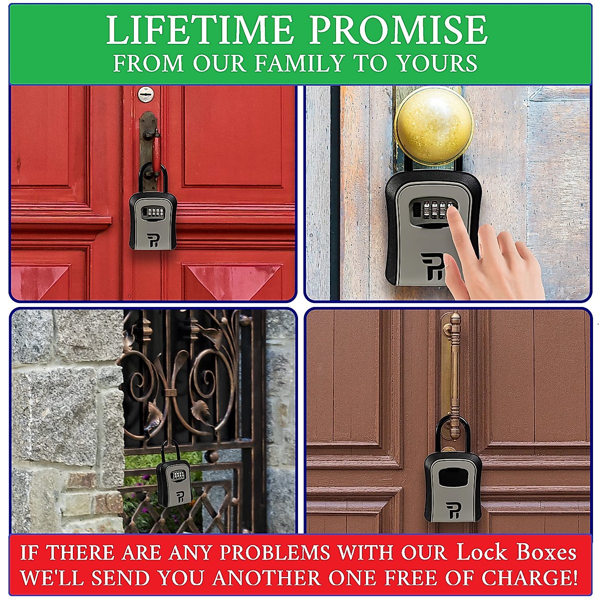 Key Lock Box for Outside - Realtor Lockbox for House Keys Outdoor - Combination Key Hiders to Hide a Key Safe Storage