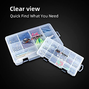 RUNCL Fishing Tackle Box, 4 Packs Plastic Storage Box with Removable Dividers, 3500/3600 Tackle Boxes Organizer - Clear Tackle Storage Trays For Lures, Baits - Box Organizer Container