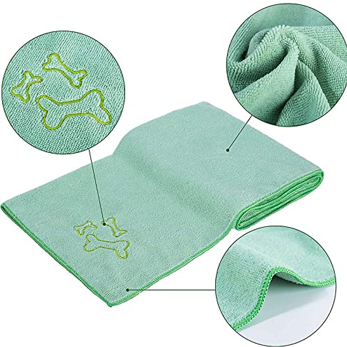 Microfiber Dog Towel, 3 Pack Large Pet Bath Towels 40″ x 20″, Quick Fast Drying Super Absorbent Lightweight Cat and Puppy Shower Essentials