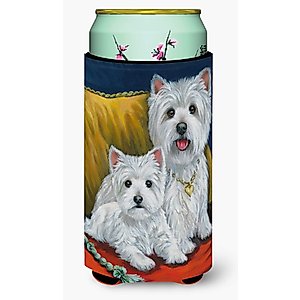 Caroline's Treasures PPP3218TBC Westie Mom and Pup Tall Boy Hugger Can Cooler Sleeve Hugger Machine Washable Drink Sleeve Hugger Collapsible Insulator Beverage Insulated Holder