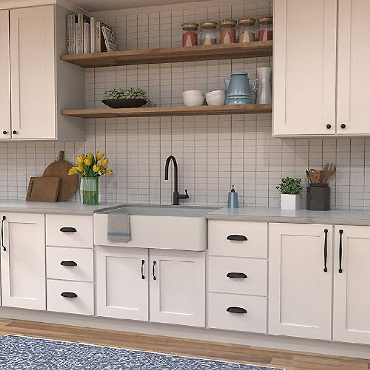 Hickory Hardware 1 Pack Solid Core Kitchen Cabinet Knobs, Luxury Cabinet and Dresser Knobs, Handle Pulls for Doors & Drawers, 1-1/2 Inch, Black Iron, Refined Rustic Collection