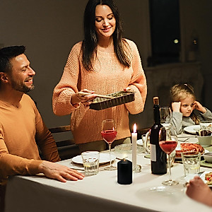 Unscented Black Pillar Candles, Small 2x3 Inch Dripless Tapered Column Halloween Solid Colored Candles for Home Party Holiday, 24 Hour Burn Time, Set of 8