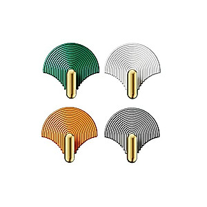 JCYUANI Self Adhesive Hooks Fan Shape Decorative Hooks Waterproof Towel Hooks for Bathrooms for Hanging Bags Keys Coats Towels, Kitchen Tools Multi-Purpose Non-Perforated Wall-Mounted Hooks Set of 4