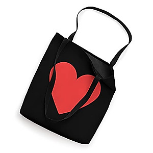 Lovely Cute Red Minimalist Heart on Black Tote Bag