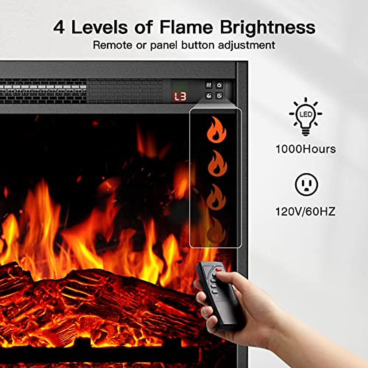 Pipishell Fireplace TV Stand with 23 inch Fireplace for up to 70 inch TVs, Electric Fireplace TV Stand Holds up to 200 lbs, Fireplace Entertainment Center TV Console Table with Open Shelves, PIWFS01G