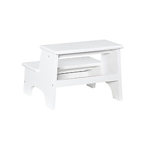 Powell Linon Tyler Wood Bed Step Stool in White