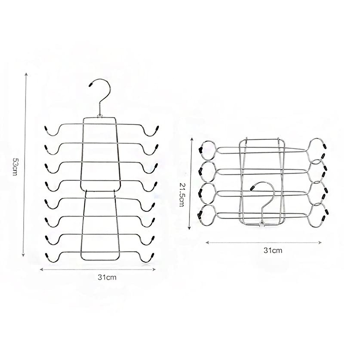 N/A Multi-Layer Magic Trouser Rack Hanger Stainless Steel Folding Rack Tie Rack Bedroom Wardrobe Storage Rack