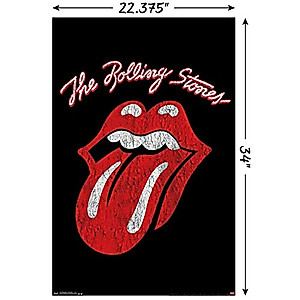 Trends International Rolling Stones Classic Logo Wall Poster 22.375" x 34", Bathroom