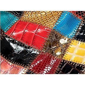 Aslana Women's Genuine Leather Wallet Patent Leather Retro Vintage Patchwork Embossed Flower Floral Wristlet Clutch Bag (Long, Long, Trifold Patent Leather Diamond)