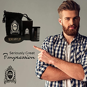 Beard Asylum Premium Black Wood Comb And Brush Set - Best Fathers Day Gift
