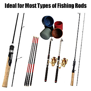 JZTang 4 Pcs Fishing Rod Butt Cushion Fishing Rod Protector Silicone Butt Cap for Fishing Rod Seat O Hole Dia: 24.5 mm/ 1 inch