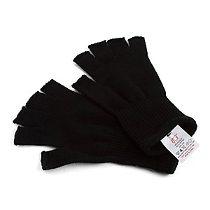 Gravity Threads Unisex Warm Half Finger Stretchy Knit Fingerless Gloves, Kelly Green