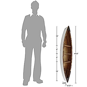 Nautical Wood Boat Shelf Wall Decor Hanging Row Boat Shelf for Bathroom Living Room Home Decor Beach Theme 47" H