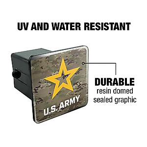 U.S. Army Logo on Camo Tow Trailer Hitch Cover Plug Insert