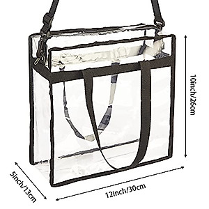 NATURAL STYLE Clear Tote Bag Stadium Security Approved, See Through Clear Handbag Purse Bag for Work, Beach, Stadium, Makeup, Cosmetics