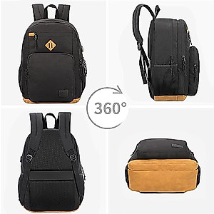 KEOFID classic carry-on travel backpack for men and women, Anti theft laptop backpack with USB charging port, work backpack, backpack for college, water resistent(Black 19inches)