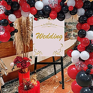 Red and Black Balloons Arch Kit, 100 Pieces Red Black White Confetti Balloons for Birthday, Brial Shower, Casino Theme Party Decorations