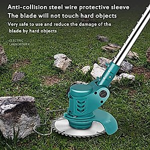 Stringless Weed Trimmer,Electric Weed Lawn Edger Eater Cordless Grass String Trimmer Cutter Tool & 2 24v Battery, Lawn Mower Stringless Trimmer Edger Lawn Tool，Lightweight Portable for Yards