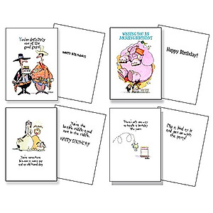 Stonehouse Collection 48 Different Funny Birthday Cards - Assorted Birthday Card Box Set of 48 Card & Envelopes